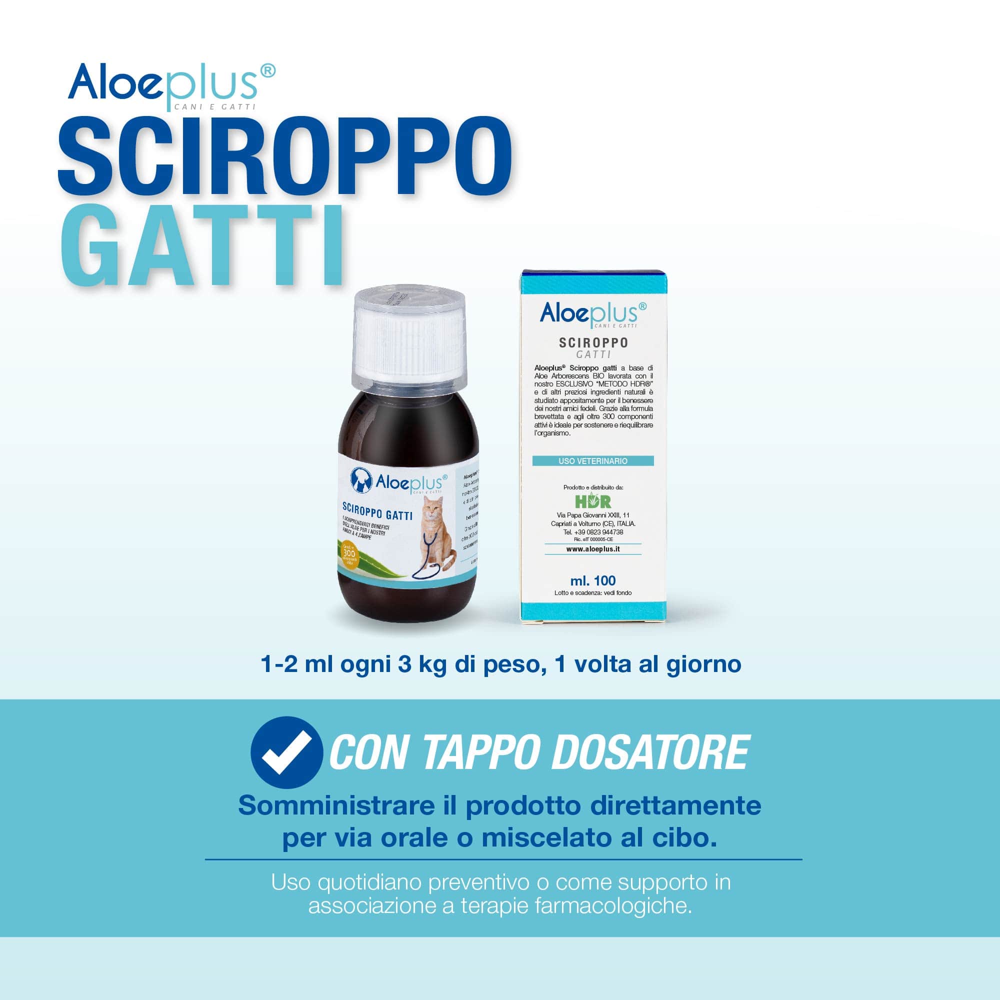 Aloeplus Sciroppo Gatti 100 ml - Aloeplus cani e gatti